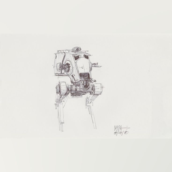 AT-ST Chicken Walker Concept Sketch - with Driver | STAR WARS: PREQUEL ...