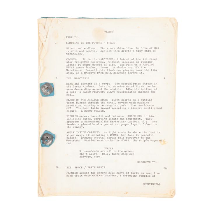 Lot 16. James Camerons Heavily Annotated Personal Shooting Script ...