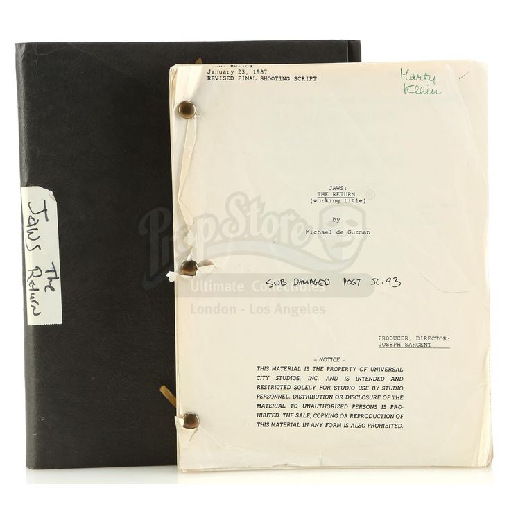 Script and Production Notes | JAWS: THE REVENGE (1987)