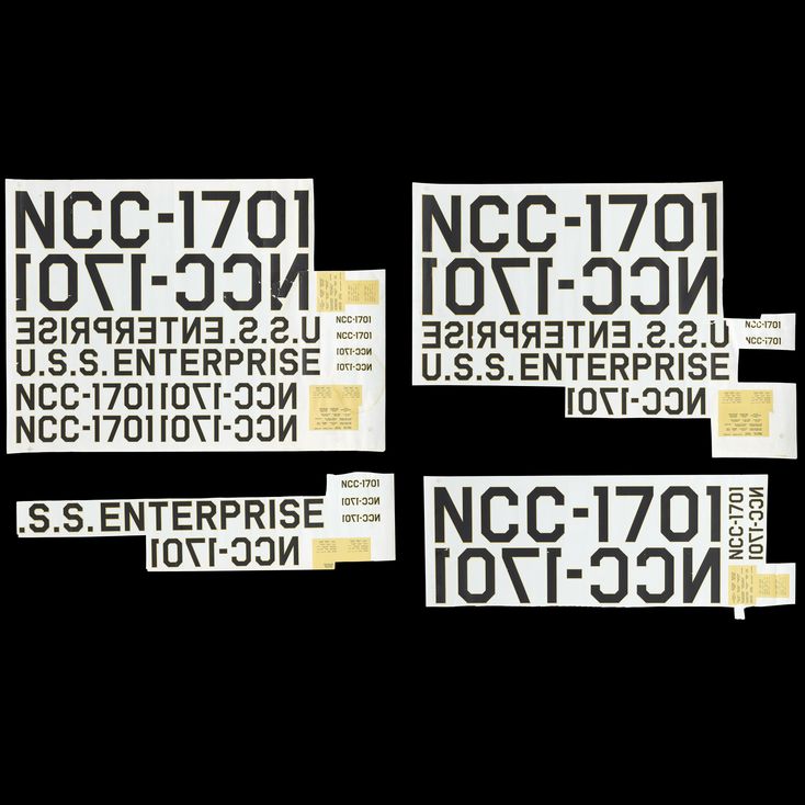 Lot 339 - USS Enterprise NCC-1701 Model Miniature Decals | STAR TREK ...
