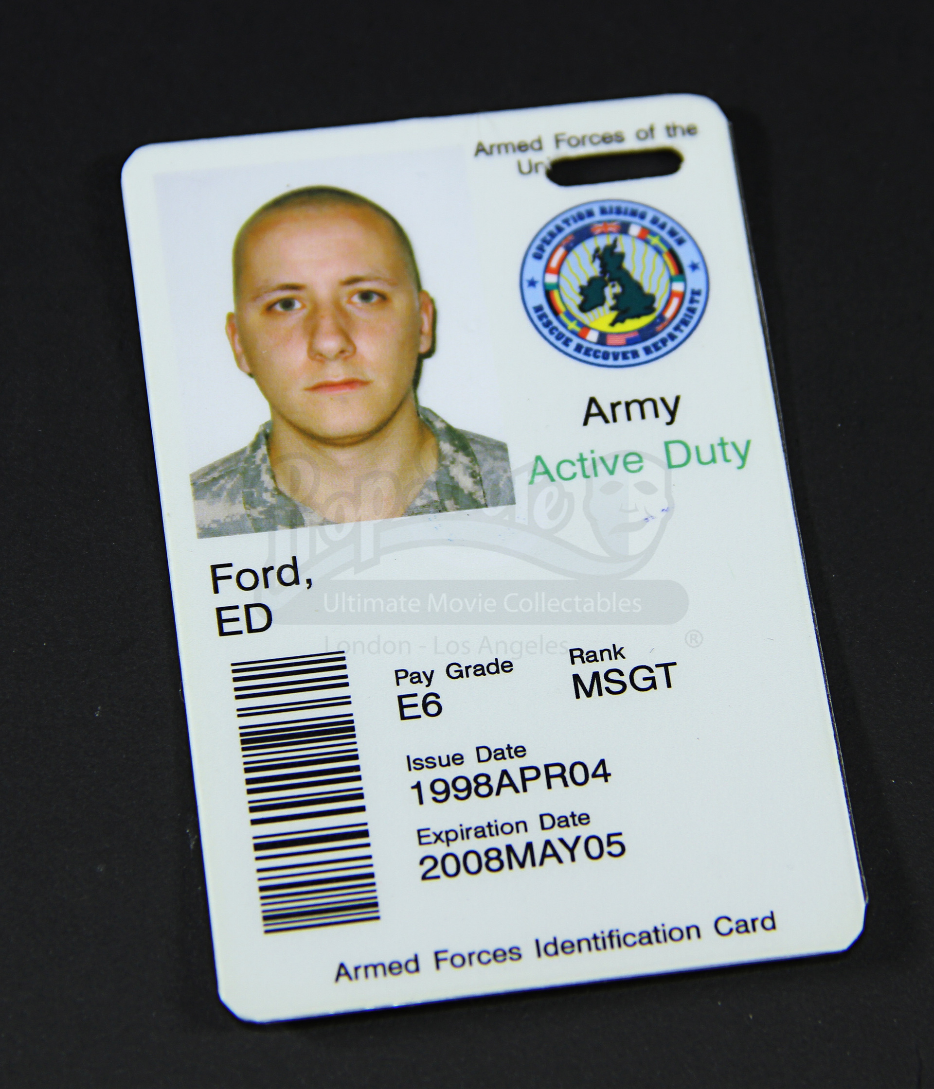 US Army ID Card Prop Store Ultimate Movie Collectables
