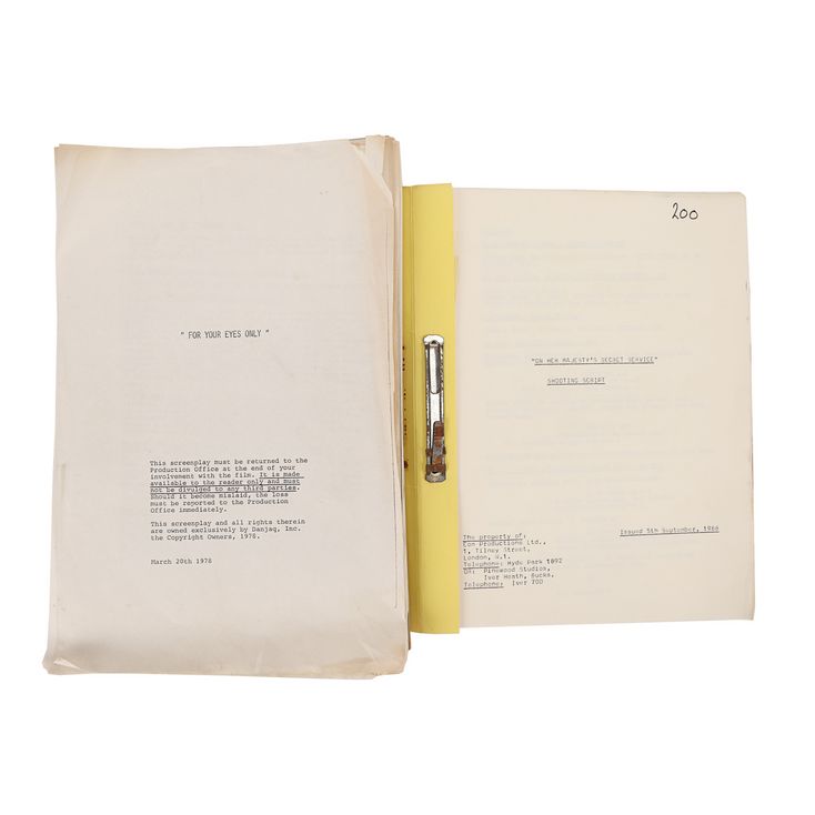 Lot 1259 - Pair of Scripts | JAMES BOND: VARIOUS PRODUCTIONS