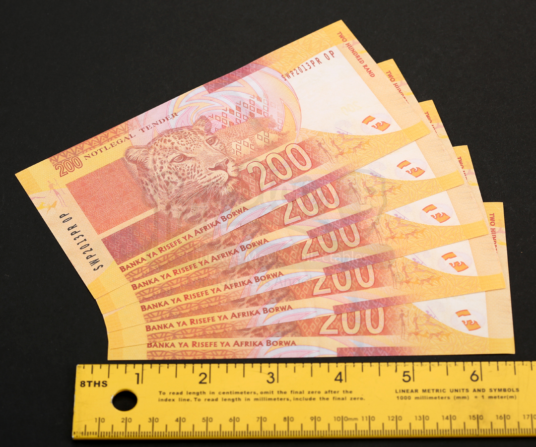 Set of Five Bank of South Africa 200 Rand Notes | Prop Store - Ultimate ...