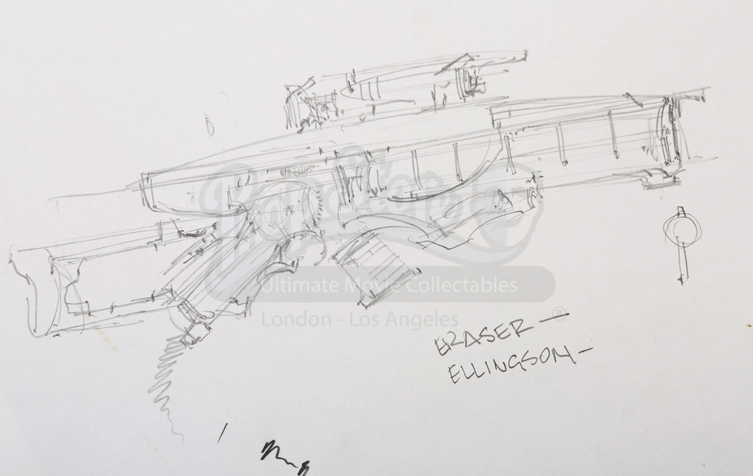 Hand-Drawn Railgun Concept Sketches | Prop Store - Ultimate Movie ...