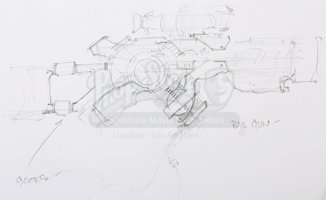 Hand-Drawn Railgun Concept Sketches | Prop Store - Ultimate Movie ...