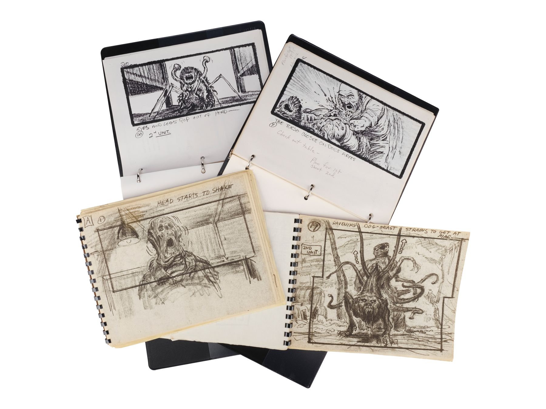 1272. Set of Four Hand-Marked Printed Storyboard Binders with Line ...