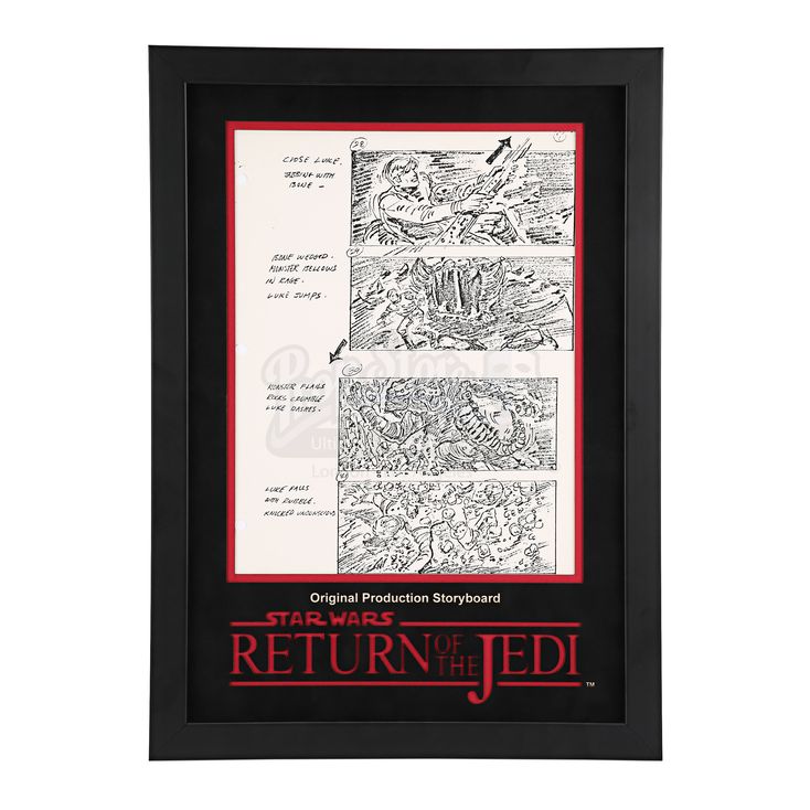 Original Production Storyboard - Luke Fights the Monster | STAR WARS ...