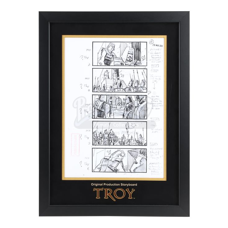 Original Production Storyboard - Hector Walks Away | TROY (2004)