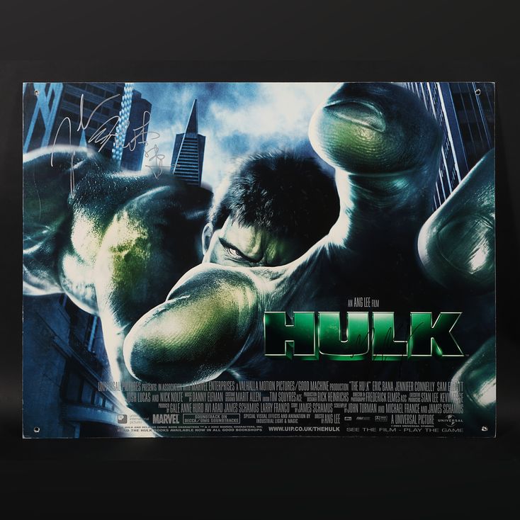 Lot #129 - HULK (2003) - Ang Lee, Eric Bana, Josh Lucas Autographed ...