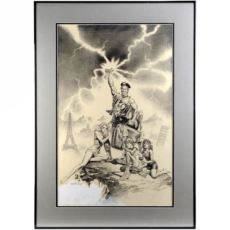 Lot 296 - Framed Hand-Drawn Boris Vallejo Poster Prelim | NATIONAL ...