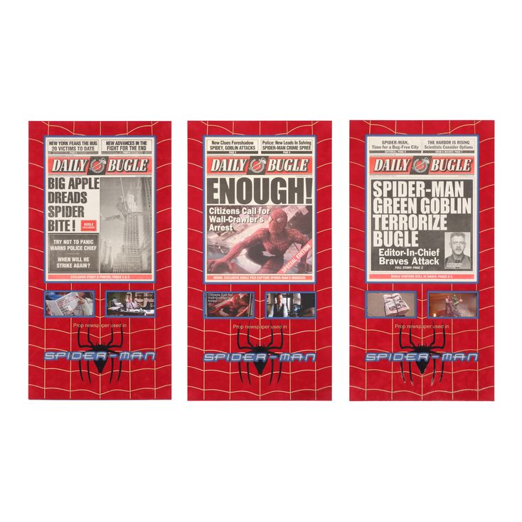 Lot # 1610: SPIDER-MAN (2002) - Set of Three Daily Bugle Newspapers