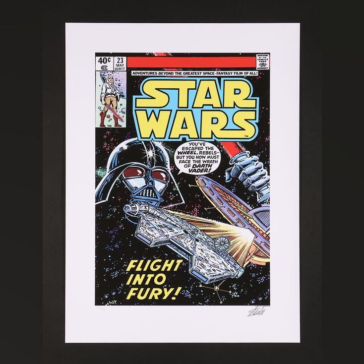 368. Portfolio of Six Limited Edition Marvel Star Wars Comic Book Cover ...