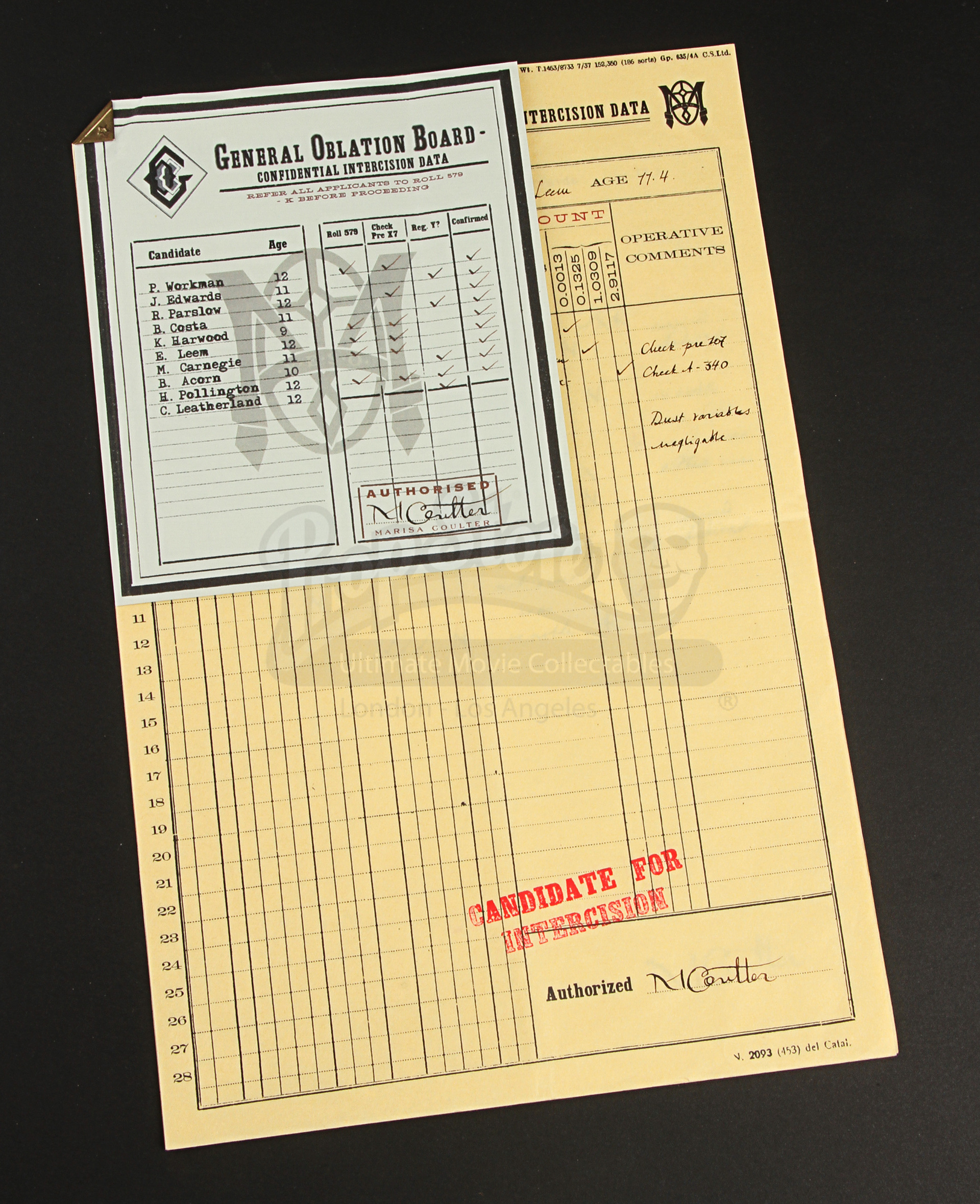 Marisa Coulter (Nicole Kidman) Hero General Oblation Board Paperwork ...