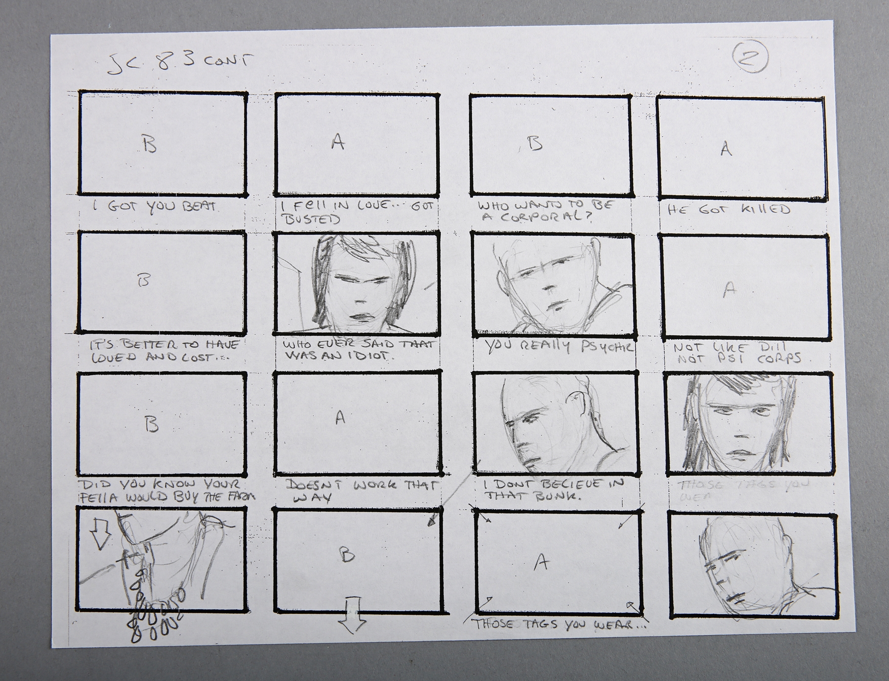Hand-Drawn Storyboard Scenes 81-91 by Phil Tippett | STARSHIP TROOPERS ...