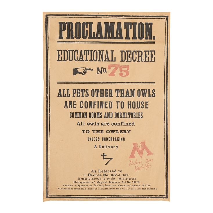 Lot 1226. Proclamation No. 75 | HARRY POTTER AND THE ORDER OF THE ...