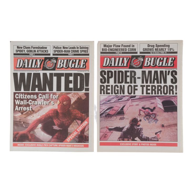 290. Pair of Daily Bugle Newspaper Covers | SPIDER-MAN (2002)