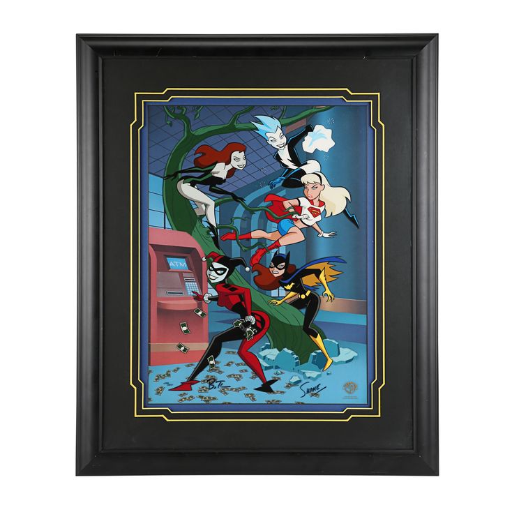 Framed Girls Finest Cel - 293500, Autographed by Bruce Timm and Shane ...