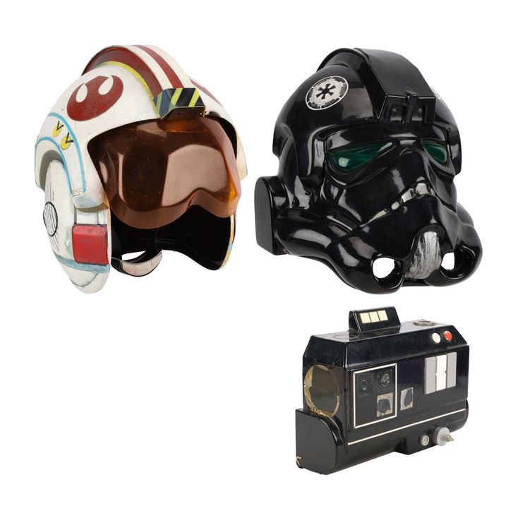 990. Vintage Replica X-Wing and TIE Pilot Helmets and TIE Chest Air ...