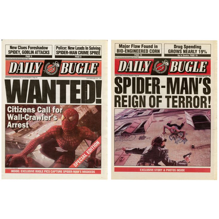 Lot 1147 - Pair of Daily Bugle Newspaper Covers | SPIDER-MAN (2002)