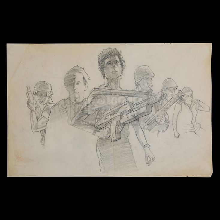 Terry Lamb Hand-Drawn Poster Concept Art | ALIENS (1986)