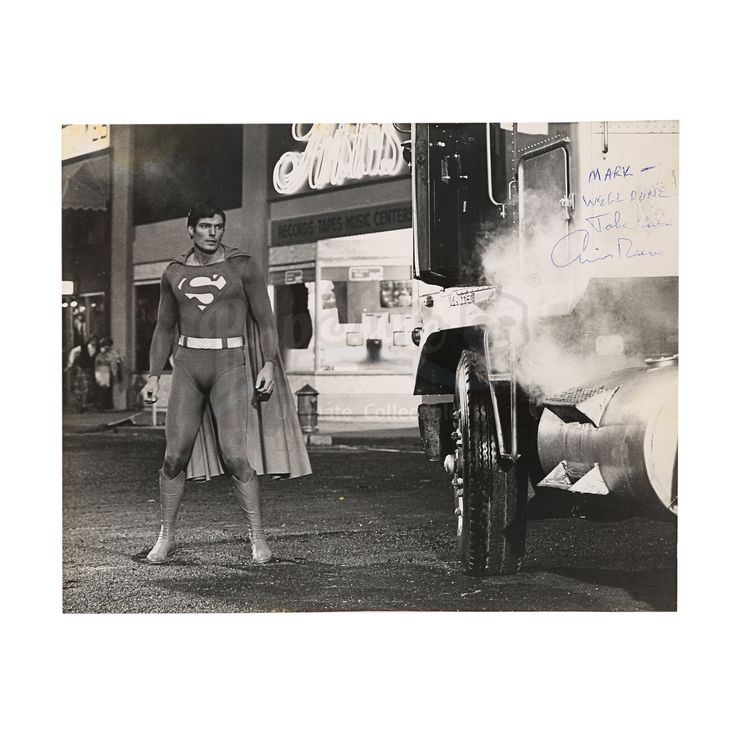 Production Still Autographed by Christopher Reeve | SUPERMAN IV: THE ...