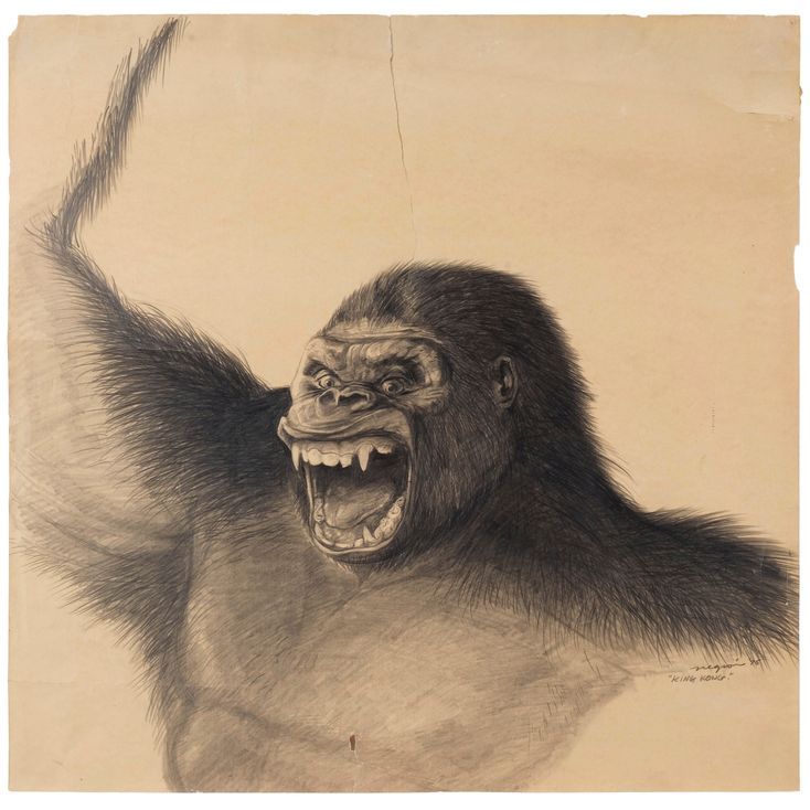 281. Hand-Drawn David Negron Sr. King Kong Portrait Artwork ### KING ...