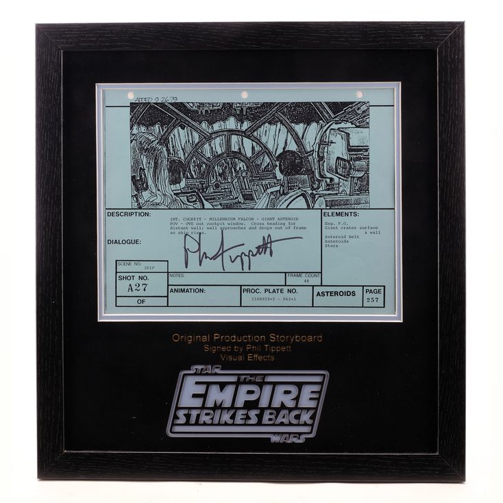 Phil Tippett-Signed Production Storyboard - Falcon Crew in Cockpit ...