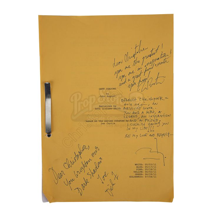 Sir Christopher Lee Personal Cast-autographed Shooting Script | DARK ...