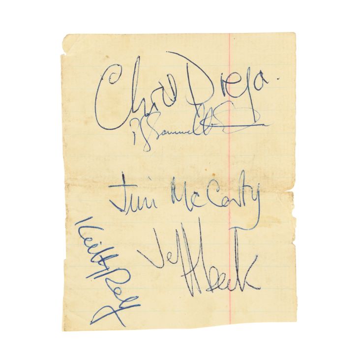 Lot # 818: THE YARDBIRDS - Keith Relf, Chris Dreja, Paul Samwell-Smith ...