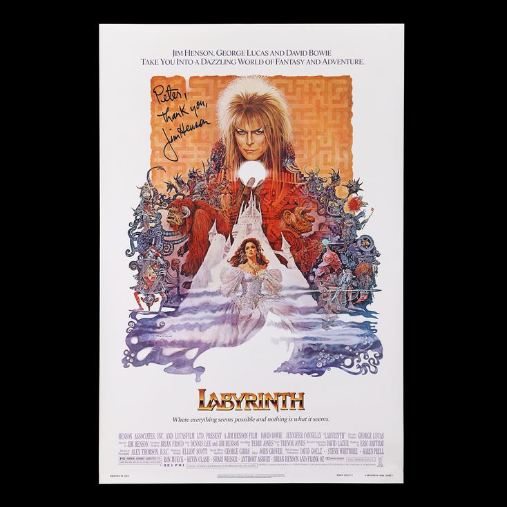 Lot 1354 - Jim Henson Autographed Original US One Sheet | LABYRINTH (1986)