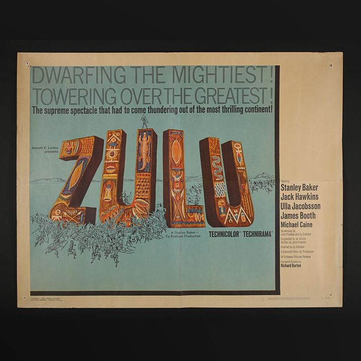 US Half-Sheet Poster, 1963 | ZULU (1964)