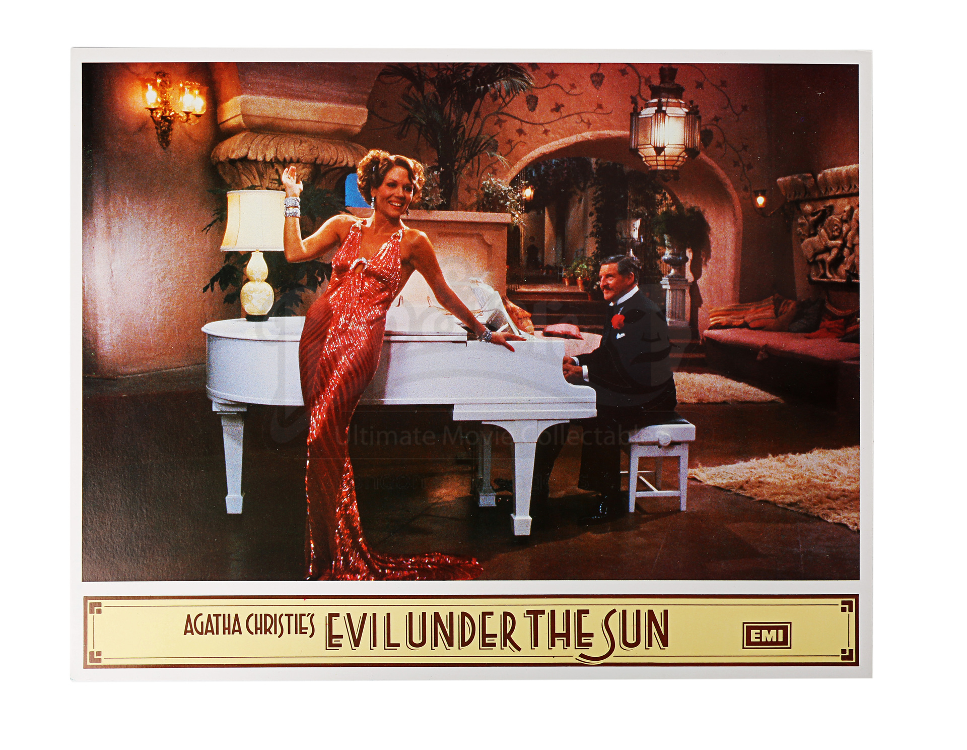 Arlena Stuart Marshalls (Diana Rigg) Red-and-Silver Dress | EVIL UNDER ...