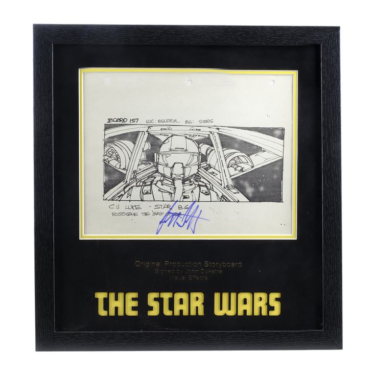John Dykstra Signed Early Production Storyboard - Close-Up of Luke in X ...