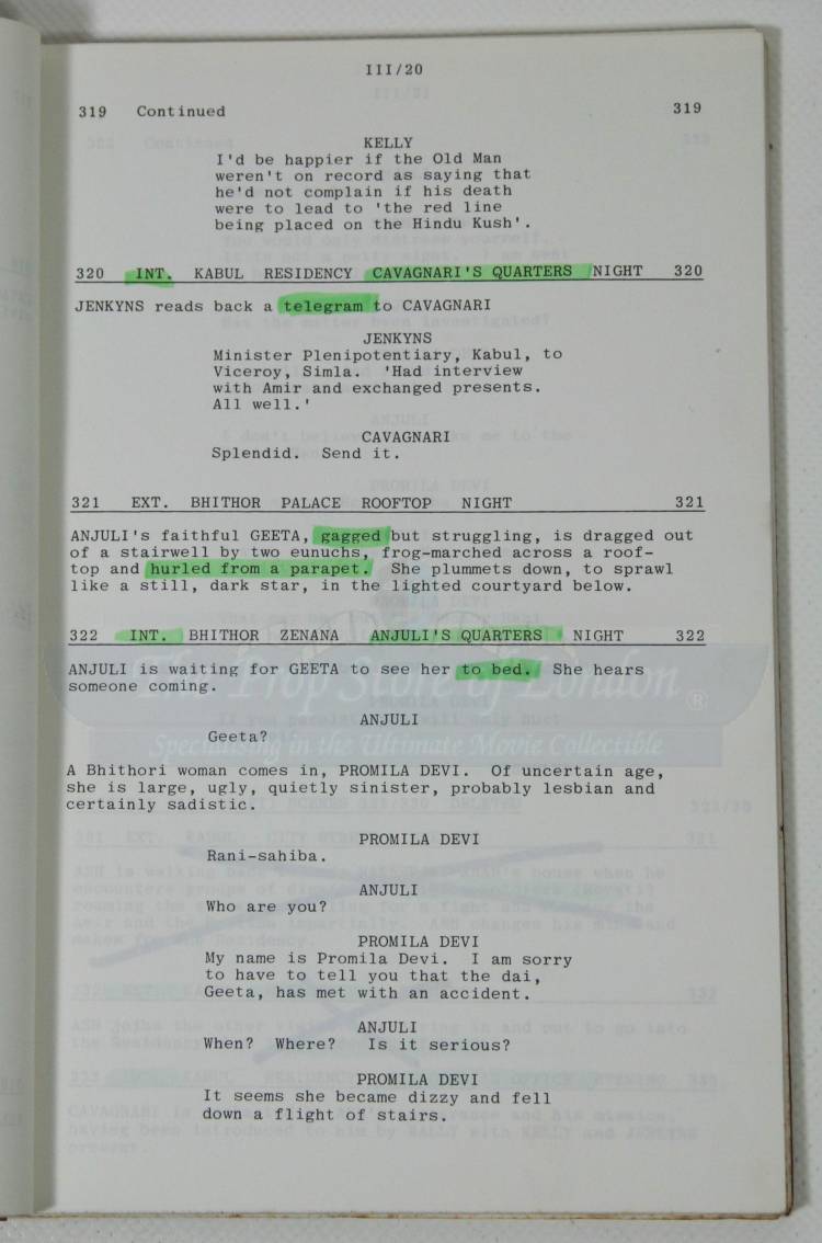 Production Used Shooting Script Part 3 | Prop Store - Ultimate Movie ...
