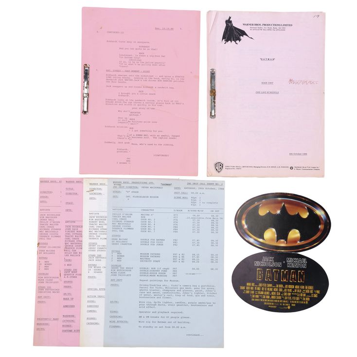Lot 578 - Production Paperwork | BATMAN (1989)