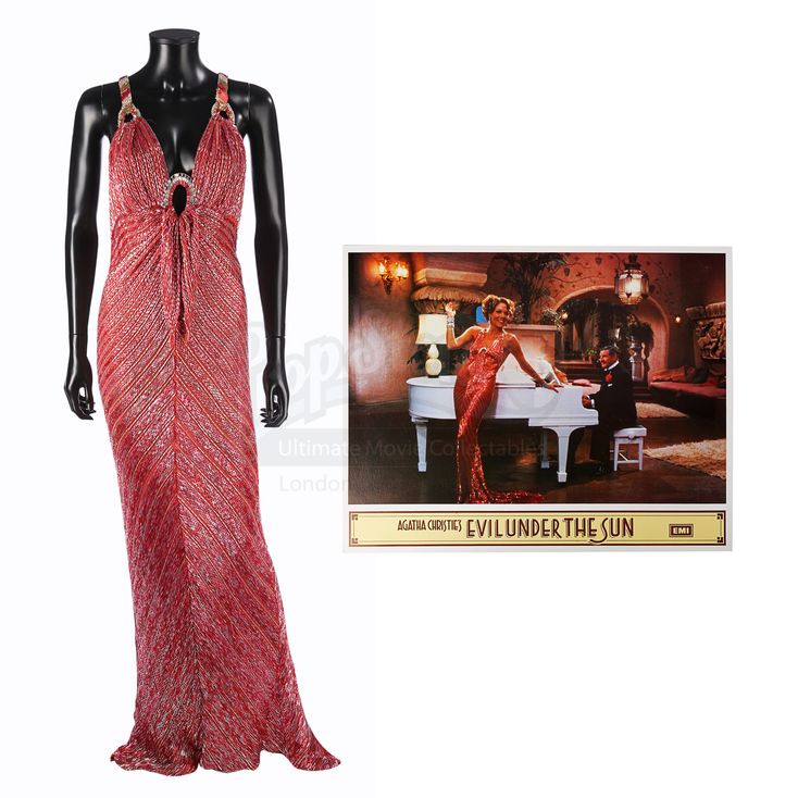 Arlena Stuart Marshalls (Diana Rigg) Red-and-Silver Dress | EVIL UNDER ...