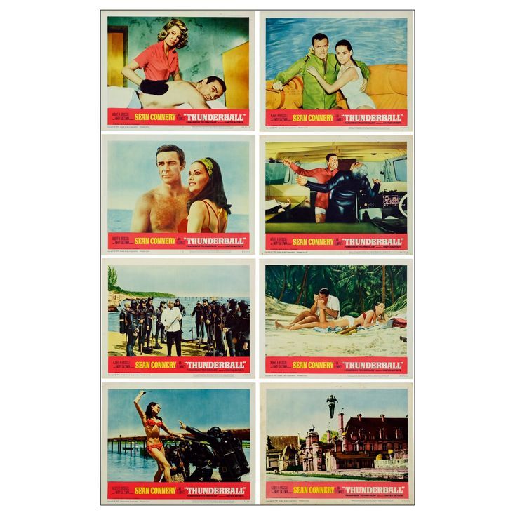 218. Lobby Card Set (8) (11 x 14 ); Fine ### JAMES BOND: THUNDERBALL (1965)