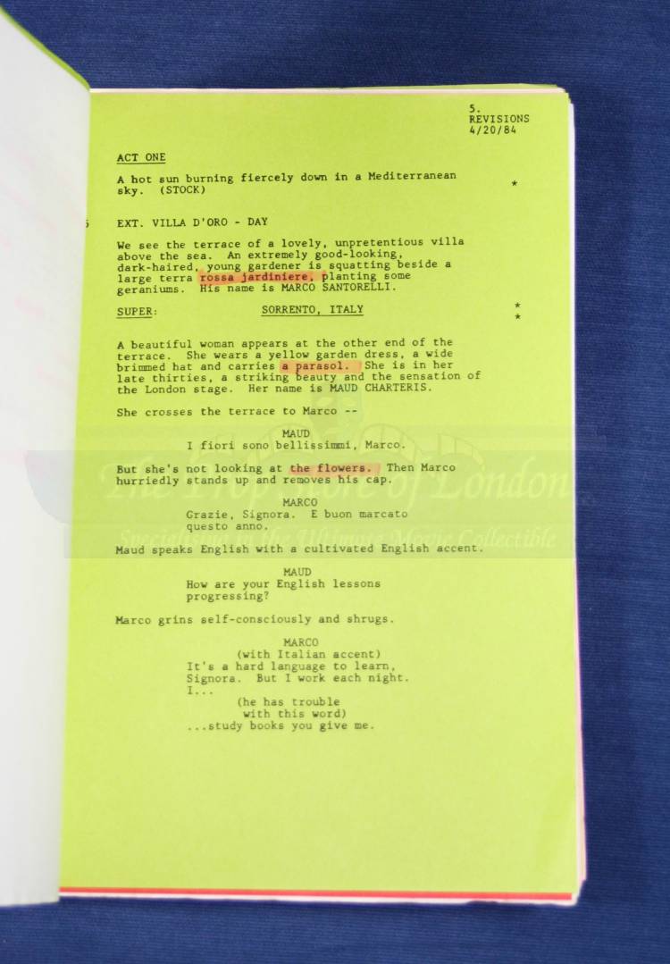 Production Used Script | Prop Store - Ultimate Movie Collectables