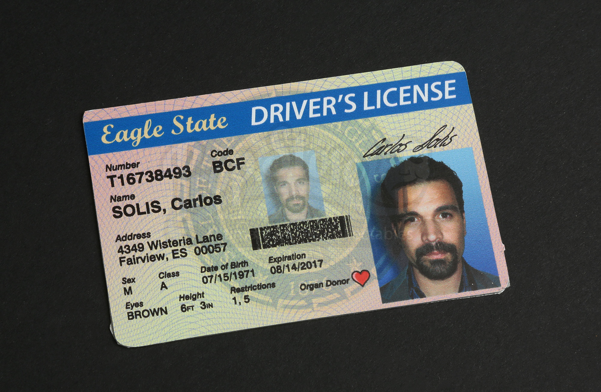 Carlos Solis (Ricardo Antonio Chavira) Drivers Licence | Prop Store ...