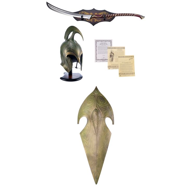 650. United Cutlery High Elven War Helm, High Eleven Warrior Sword, and ...