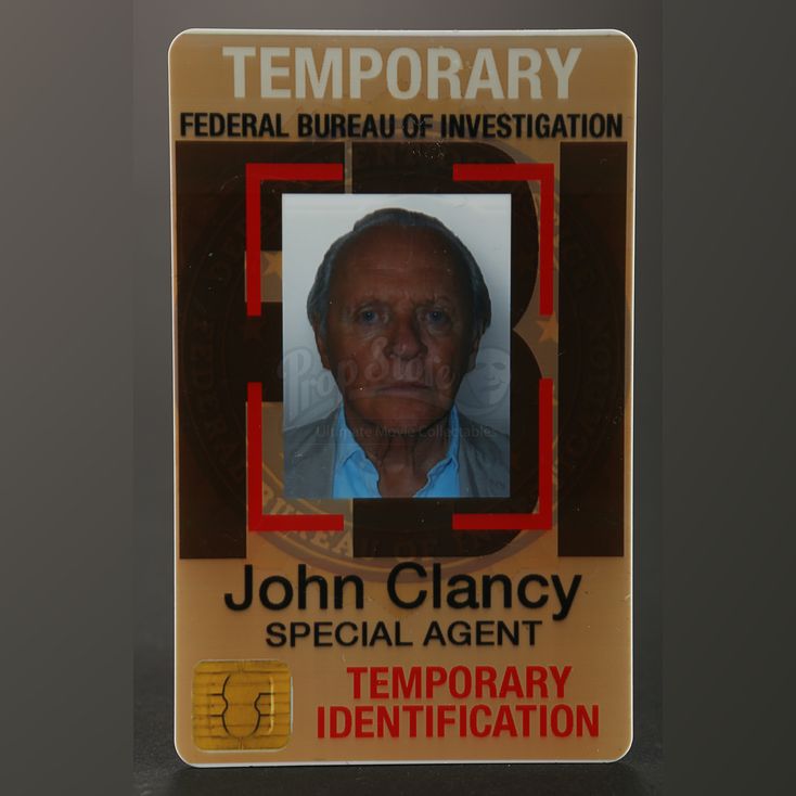John Clancys (Anthony Hopkins) FBI Identification Card | SOLACE (2015)