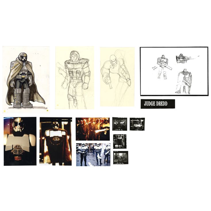Hand-Illustrated and Printed Prison Guard Concepts | JUDGE DREDD (1995)