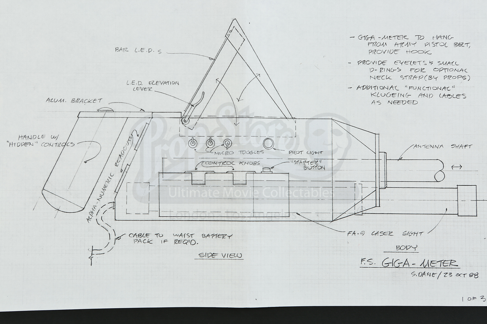 Original Production Copies - Giga Meter Designs With Hand-Written Notes ...
