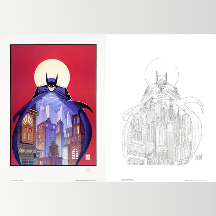 Limited Edition Night Vigil Over Gotham Lithograph Signed by Bob Kane ...