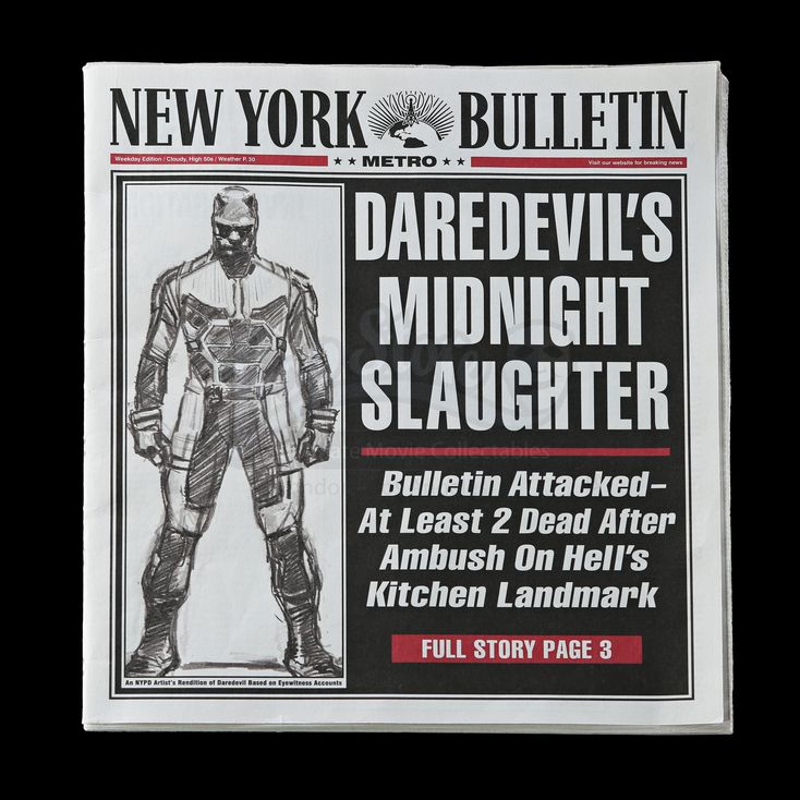 Daredevils Midnight Slaughter New York Bulletin Newspaper | MARVEL'S ...