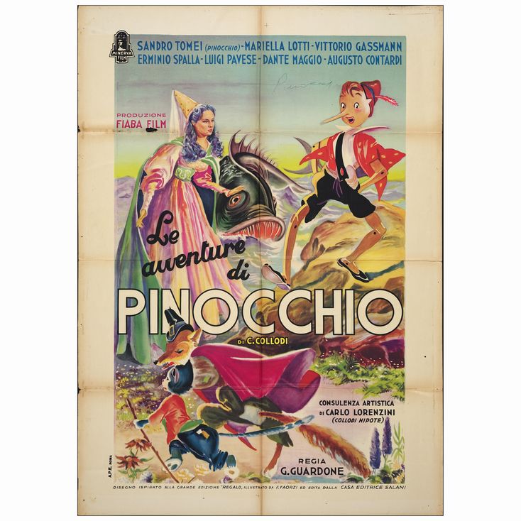 216: Italian 2-Fogli (39 x 55 ); Very Fine- Folded ### PINOCCHIO (1947)