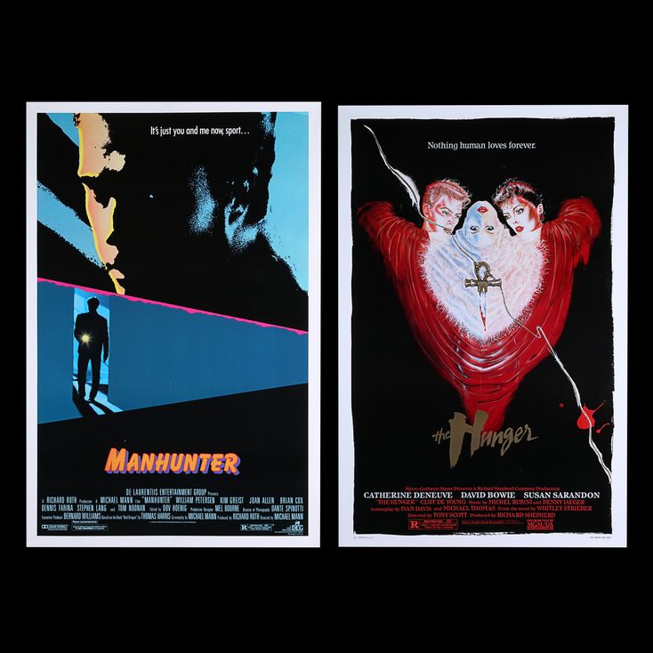 Bryan Fuller Collection Two US One-Sheets, 1983, 1986 | MANHUNTER (1986) AND HUNGER, THE (1983)