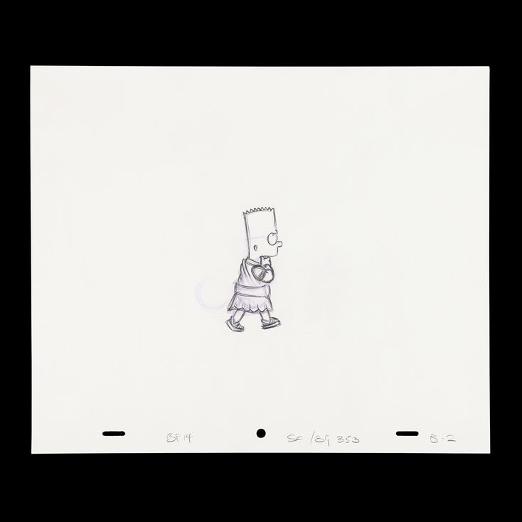 Original Production Animation Sketch - Bart Dressed as a Roman ...