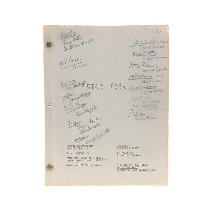 Lot #369 - STAR TREK: THE ORIGINAL SERIES (1966-1969) - Tony Leader's ...