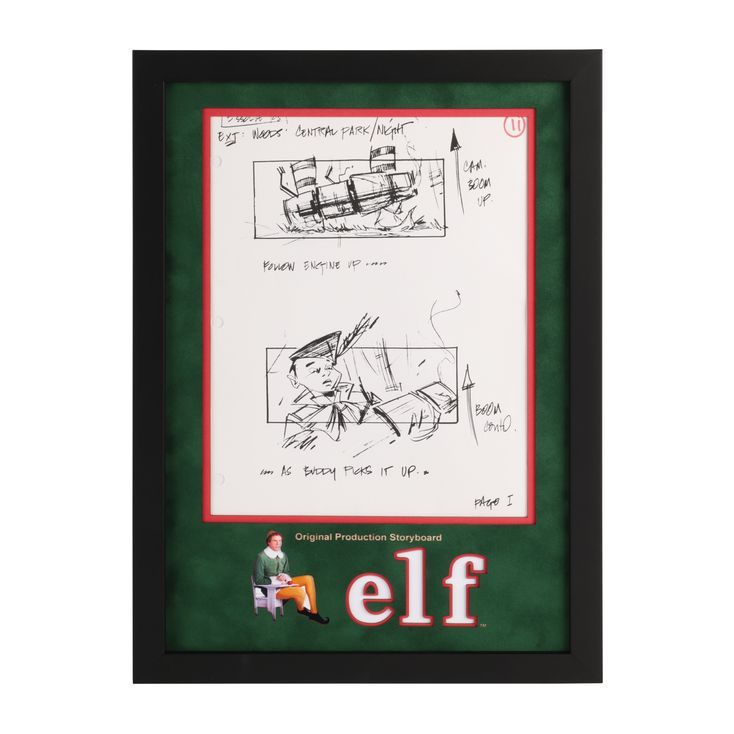 Production-Used Storyboard - Buddy Picks It Up | ELF (2003)